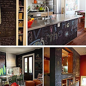 Artbits Large Chalkboard Adhesive Paper Roll (8 FEET) 5 Chalks Included - Peel & Stick Chalkboard Wallpaper for Walls, Tables, Schools, and Classrooms - Alternative to Blackboard Paint