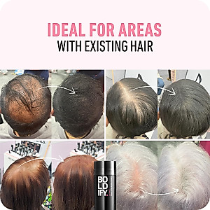 Hair Fiber (Light Brown) + Hairline Powder (Light Brown): Boldify Build & Conceal Bundle - Undetectable Hair Thickener for Fine Hair, Instant Stain-Proof Root Touchup Powder, For Men & Women