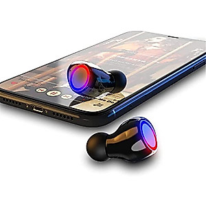 SMLLDFC Digital Display Touch-Control Wireless Bluetooth Earbuds in Ear Light-Weight with Microphone Sports Waterproof Long Battery Life Headphones with Charging Case for Outdoor Office