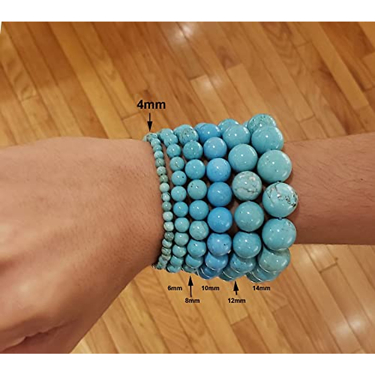 LTC Designs Smooth Round 4 mm Black Onyx Stretch Bracelet,7 'for Men, Women,and Teens