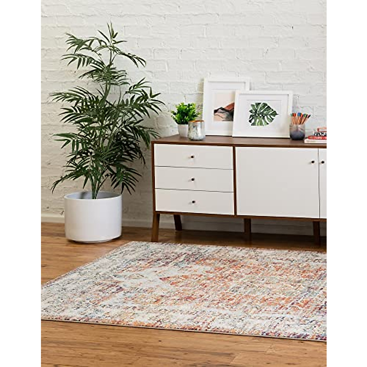 Unique Loom Isabella Collection Area Rug - Adjani (5' 1" x 8' Rectangle, Multi/ Beige)