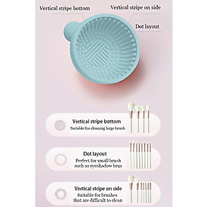 PubconttiMakeup Brush Cleaner Mat，Silicone Make Up Cleaning Brush Scrubber bowl Portable Washing Tool Cosmetic Brush Cleaners for Gir，Easy Clean
