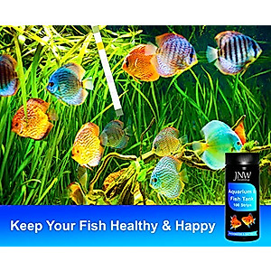 Aquarium Test Strips - 9-in-1 Aquarium Test Kit with eBook - Aquarium Water Test Kit with Quick and Accurate Fish Tank Test Strips - 100 Test Strips by JNW Direct