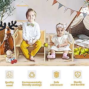 Asweets 4 in 1 Montessori Weaning Kids Table and Chair Set,Desk for Toddler Reading,Activity Cube Chair,Step Stool,Convenient Storage for Toddler Chair