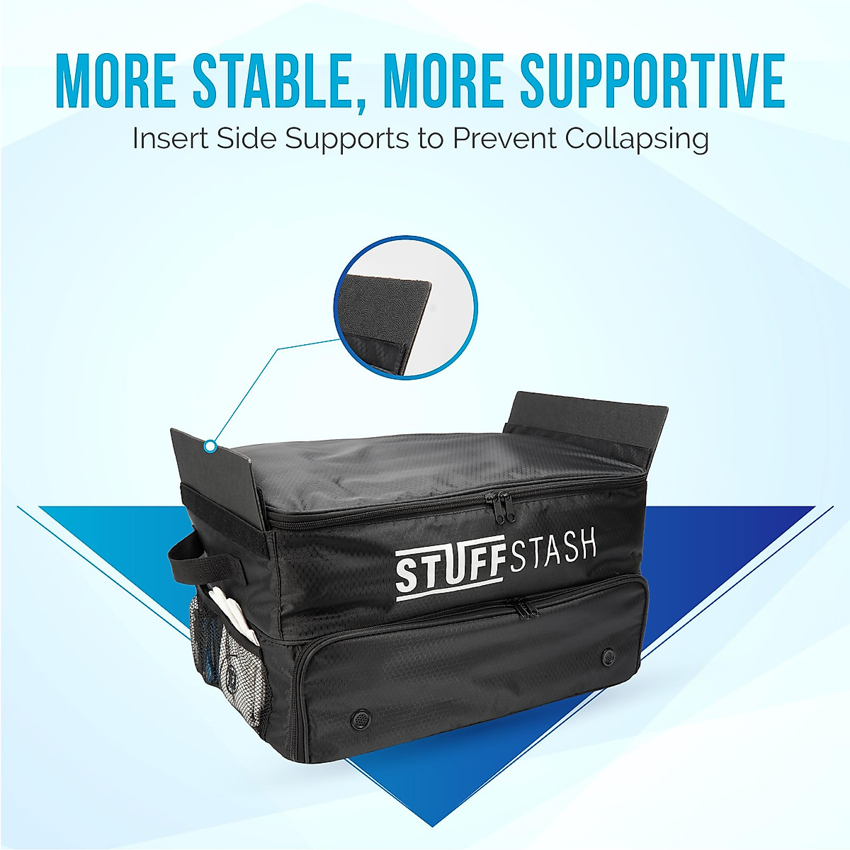STUFFSTASH Golf Trunk Organizer, Strong, Won't Collapse. Shoe Compartments, Dividers, Storage for Tees, Gloves, Balls,.Store Accessories in Your Car or SUV. Golfer Gift Essentials for Men and Women.