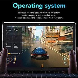 VINGVO Gaming Tablet, Office Tablet 8GB RAM 128GB ROM 2 Card Slots 5G WiFi 4G LTE Dual Camera 10.1 Inch IPS for Travel (US Plug 100‑240V)