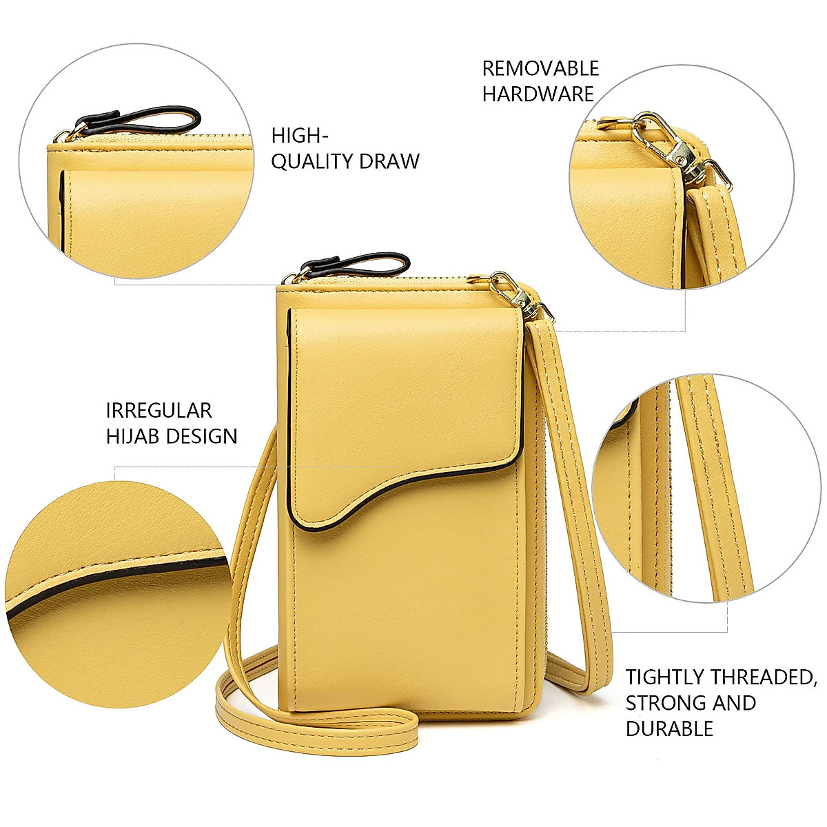 myfriday Small Leather Shoulder Bag, Crossbody Bag CellPhone Wallet Purse Lightweight Crossbody Handbags for Women