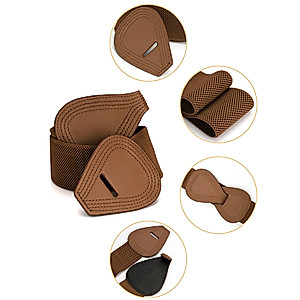 Allegra K Plus Size Interlock Buckle 8-shaped Faux Leather Elastic Belt Cinch Waistband for Lady Fit Waist Girth:25"/63.5cm-37"/94cm Brown