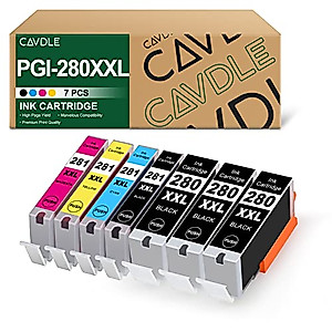 CAVDLE PGI280XXL Compatible Ink Cartridges Replacement for Canon 280 281 XXL Ink Cartridge Works with Canon PIXMA TR8520 TR8620 TS6220 TS6320 TR7520 TS6120 TS9120 TS8120 Color Set - 7 Packs