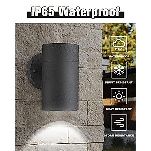 Ken & Ricky Outdoor Wall Light, Exterior Wall Sconce, Outside Wall Light Fixtures with Matte Black for Porch Garage Patio Doorway Entryway House -1 Pack