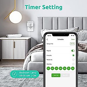 VOCOlinc Homekit Smart Plug Works with Alexa, Apple Home, Google Assistant, WiFi Smart Plug That Work with Alexa, Electrical Timer Outlet Support Siri, No Hub Required, 15A, 2.4GHz, 110～120V, 4 Pack