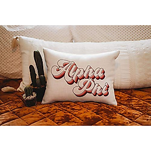 Sorority Shop Alpha Phi Pillow – Retro Design, 12" x 16" Lumbar Pillow Sorority