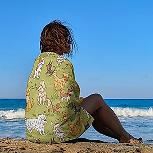 My Little Nest Bath Towels Quick Dry Bathroom Towels Cute Dogs Animals Absorbent Shower Towels Soft Hand Towel Wash Cloths for Spa Pool Hotel Gym 31" x 51"