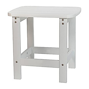 Flash Furniture Charlestown Poly Resin Adirondack Side Table - White - All-Weather - Indoor/Outdoor