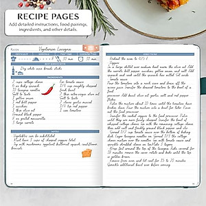 Legend Recipe Book – Blank Family Cookbook to Write In Your Own Recipes – Empty Cooking Journal – Personalized Cooking Notebook, Hardcover, A5, 58 Recipes In Total (Dark Teal)