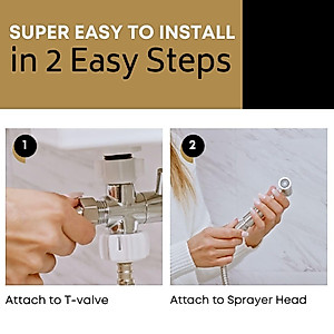 47" Bidet Hose Replacement, Bidet Hose for Toilet Bidet Sprayer, Purrfectzone Toilet Bidet Shower Hose Connector With Stainless Steel Braided Inner Hose, Satin Brushed