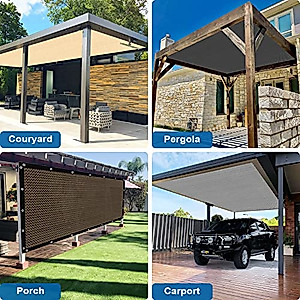 Amagenix Sun Shade Cloth Privacy Screen with Grommets 90% Sunblock Shade, Pergola Replacement Shade Cover Canopy for Outdoor Patio Garden, 6' x 10', Mocha