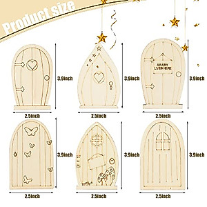 Hagao Fairy Door Wooden Garden Doors Mini Window Fairy House DIY Craft Kit for Wall Home Party Decoration 48 Pcs