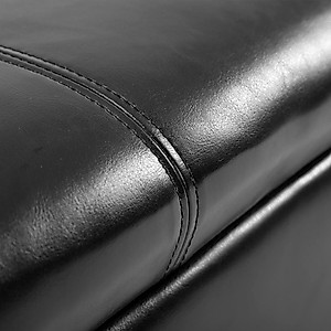 HOMCOM 51" Ottoman Storage Bench, Faux Leather Storage Chest with Lift Top, Tufted Ottoman with Storage for Living Room, Entryway, Black