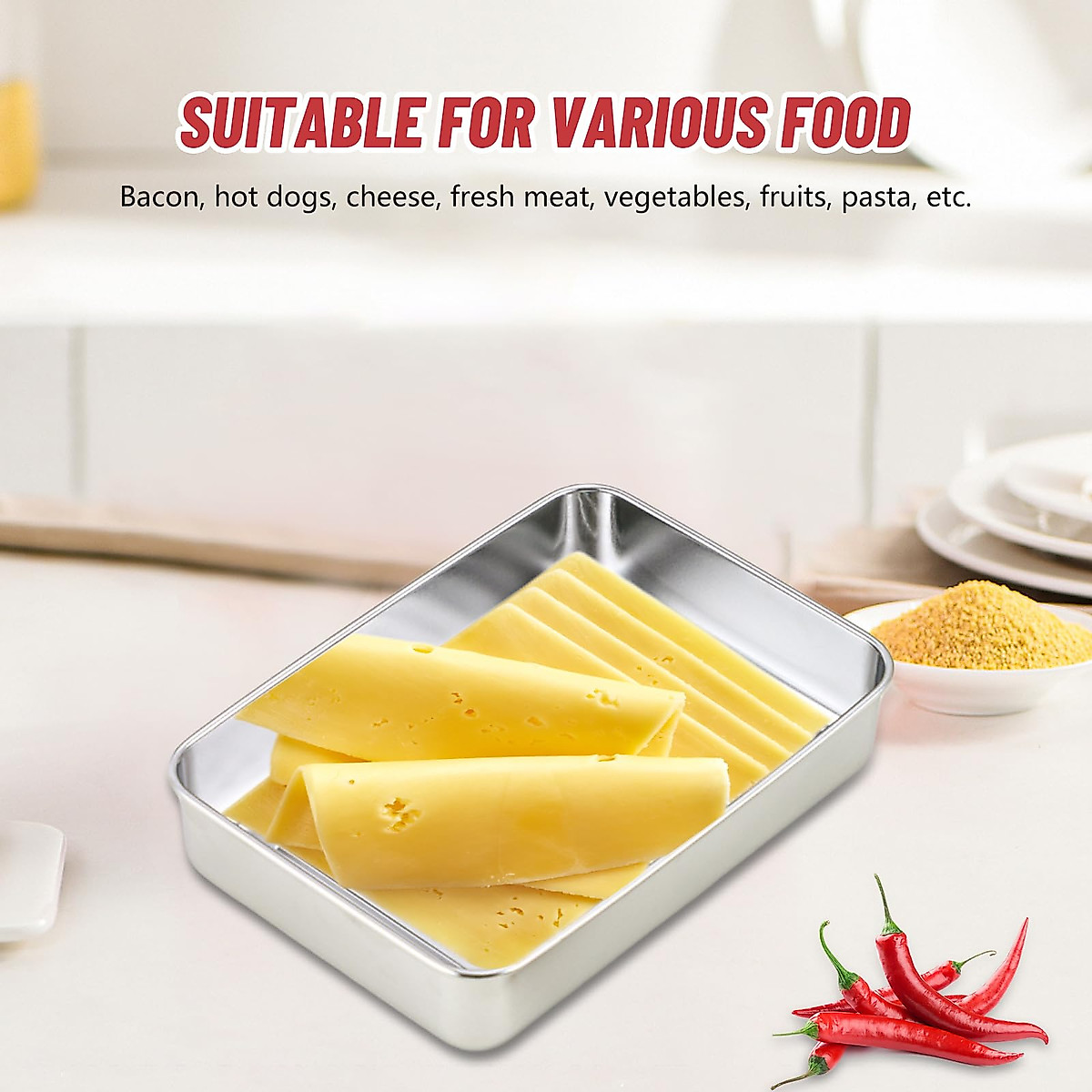 2 Pcs Cheese Container for Fridge, Stainless Steel Cheese Storage Containers with Lids Airtight Cheese Keeper for Refrigerator Dishwasher Safe Cheese Holder for Pantry, Counter, Refrigerator