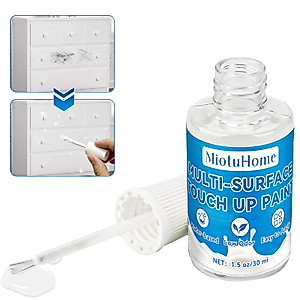 White Touch UP Paint, Multi-Surface Touch Up Paint Pen, Interior& Exterior House Paint for Chips Scratches, White Paint for Wall Door Cabinet Furniture Wood Porcelain Appliance Enamel Bath(Semi-Gloss)