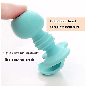 Baby Silicone Training Equipment Toddler Spoon Baby Led Weaning Stage 1 (2 Pieces) Spoons for Stage 1 for 6mos+ Anti Choke Barrier BPA Free (Sakura Pink)