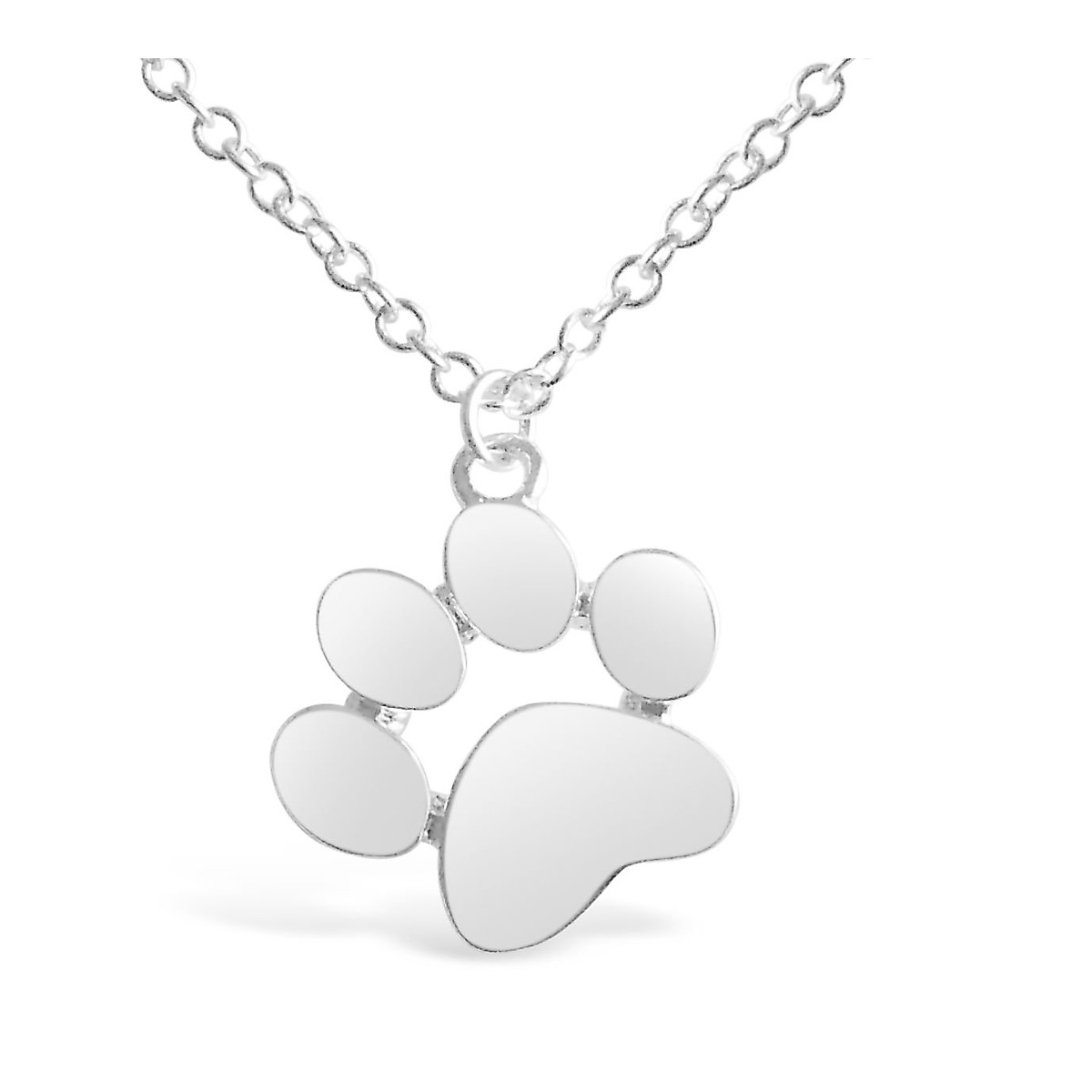 Paw Print Necklace, Paw Necklace, Dog Necklace, Dog Jewelry For Women, Dog Paw Necklace, Dog Pendant, Dog Necklaces For Women (Silver Tone)