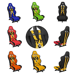 OpenWheeler Racing and Flight Simulation Cockpit Four Point Harness. Virtual Reality add-on. Yellow