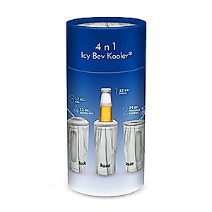 Icy Bev 4 in 1 Can or Bottle Insulator, Koozies to Keep Beer, Soda, Seltzer or More Ice Cold For 12 Hours. Insulated Can Cooler,Works Universally for Glass Bottles and Aluminium Cans,Insulated Tumbler