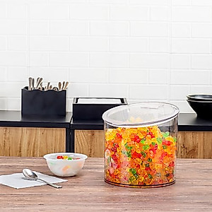 Restaurantware Met Lux 2.6 Gallon Food Storage Container, 1 Airtight Treat Box - With Scoop, Shatterproof, Clear Plastic Cereal Container With Hinged Lid, For Kitchen Or Pantry Organization