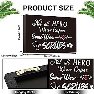 Jetec Nurse Signs Table Centerpieces Nurse Decorations Wall Decor Nurse Party Decorations Table Toppers Wooden Plaques Box Signs for Home Office Decor