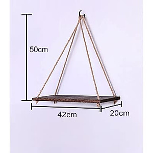 TJLSS Wall-Mounted Shelf Imitated Old Numb Floating Rope Shelf, Farmhouse Organizer Country-Style Home Decoration