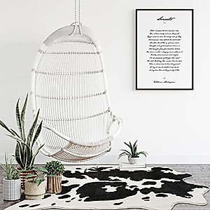 FALARK Fluffy Cow Print Rug Faux Cowhide Rugs for Living Room Bedroom, Cute Animal Print Carpet Western Home Decor Mat, Upgraded Luxury Area Rug Soft Cow Skin Rugs, Black and White, 4.6ft x 5.2ft