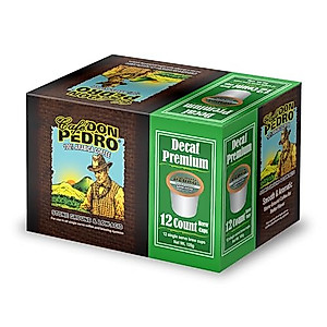 Cafe Don Pedro Decaf Premium Low Acid Coffee Pods - Enjoy Tasty Coffee Without Jitters - Compatible with Keurig K-cup Coffee Maker, 72 count