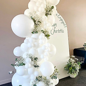 White Balloons Different Sizes Double Stuffed 18 12 10 5 Inch White Balloon Garland Arch Kit,Premium Latex Matte Balloons for Birthday Party Graduation Baby Shower Wedding Holiday Decoration