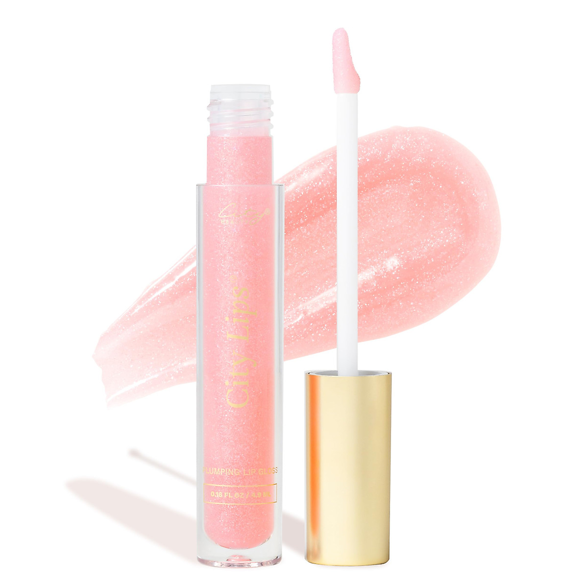 City Beauty City Lips Plumping Lip Gloss Tinsel Town - High-Shine Gloss for Fuller, Younger-Looking Lips | Hydrating & Smoothing Lip Treatment Hyaluronic Acid