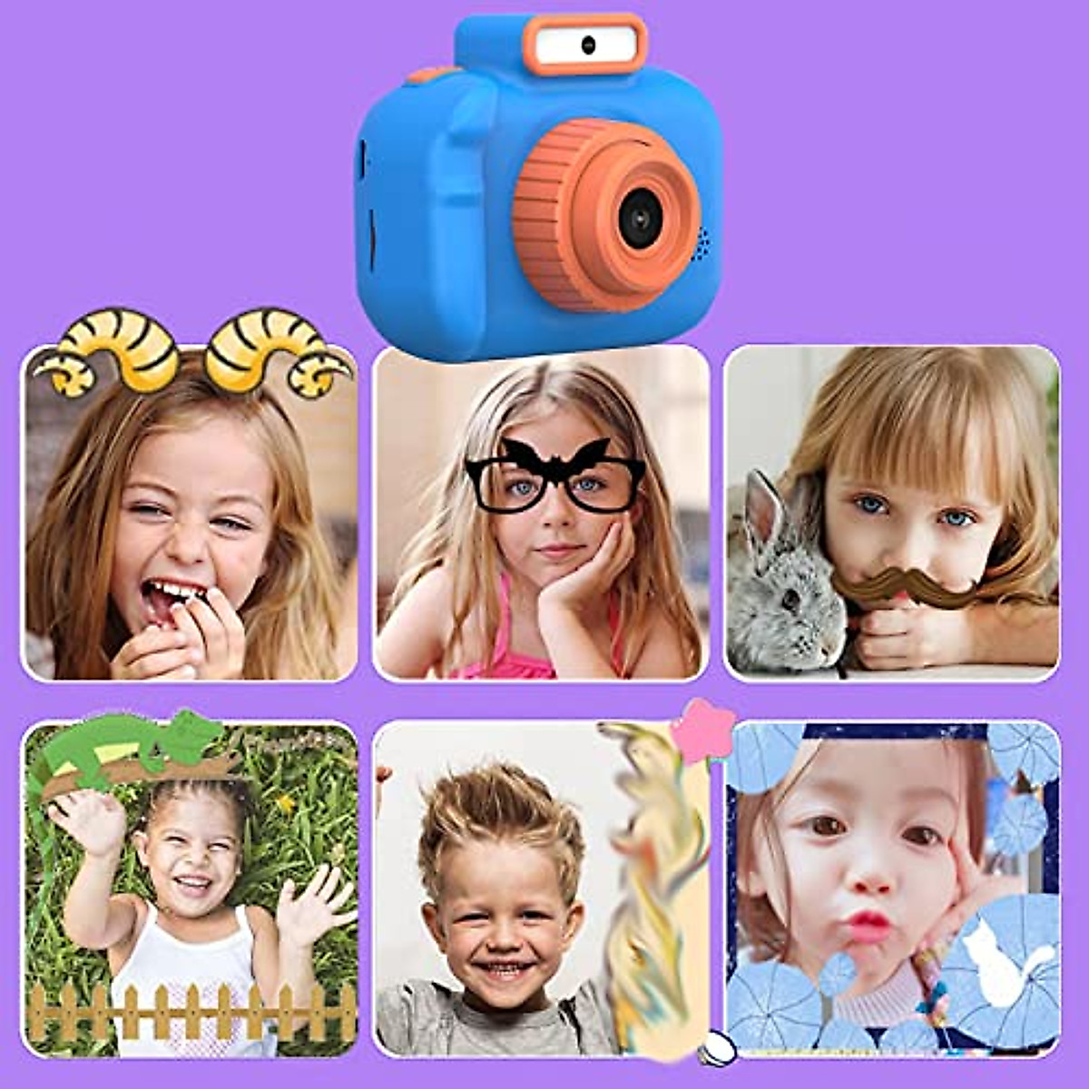 4800W Front and Rear 1080P HD Children's Digital Came-ra Video and Games with Flashlight 800mah Battery Portable Mini Digital Camera for Children