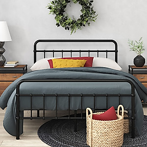 ZINUS Florence Metal Platform Bed Frame / Mattress Foundation / No Box Spring Needed / Easy Assembly, Black, King