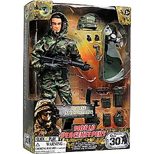 Click N' Play 12-Inch Army Men Action Figures, Military Toys Marine NBC Specialist - Clothes, Weapons Stuff - Army Guys, Elite Force, Soldier Man, SWAT, World Peacekeepers - Men Toys for Boys