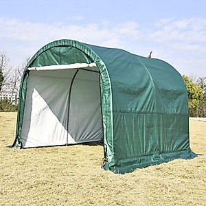 Walnest Large Heavy Duty Carport Car Canopy Portable Garage Boat Shelter Tent for Party, Wedding, Garden Storage Round Top Style 10 x 8 ft Green