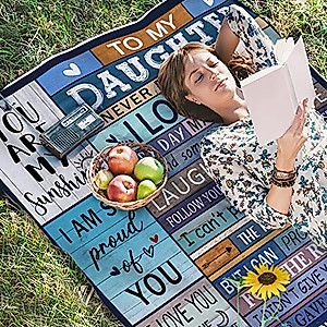 Hexagram Daughter Gift from Mom, Valentines Day Gifts for Daughters, Gifts for Daughter Blanket, Birthday Gifts for Daughter, Daughter Gifts for Birthday Graduation, to My Daughter Blanket 60"X50"