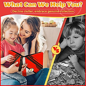 GOPOKIU Card Binder 4-Pocket - 400 Pockets Trading Card Binder Holder with 3 D-rings Holds 50 Removable Sleeves, Ultimate Card Collection Binder Album Book for Games, Baseball(Classic)