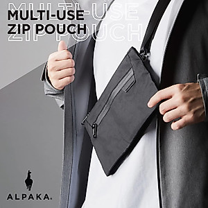ALPAKA Large Zipper Pouch - Black Zip Pouch Max and Crossbody Sling Bag | ID Card Holder and Wallet with Zipper for Men