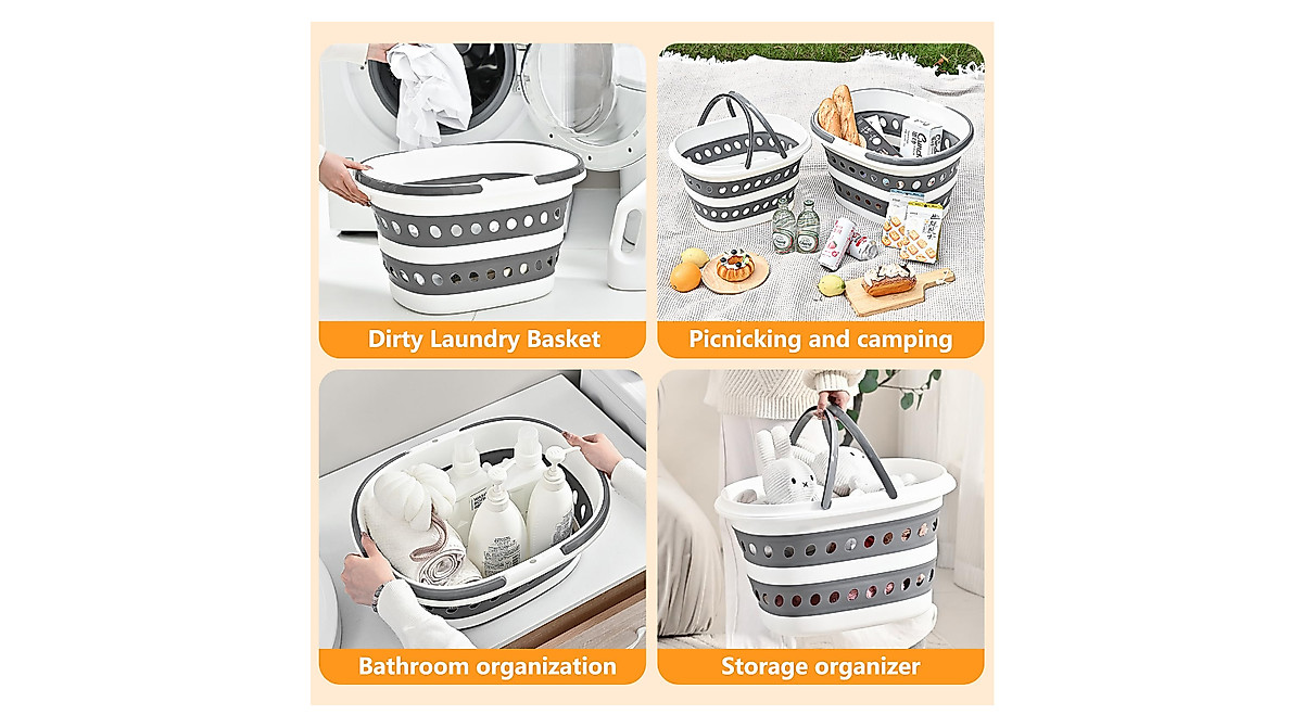 Compact Collapsible Laundry Basket - Space-Saving Portable Hamper