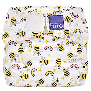 Bambino Mio, Miosolo Classic All-in-One Reusable Cloth Diaper, Adjustable Size, Eco Chemical Free Diaper, Honeybee Hive