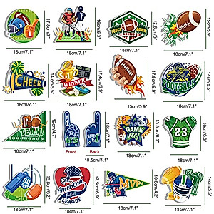 HOWAF Super Football Party Hanging Swirls Decorations, 30pcs Super Football Bowl Foil Swirls for Football Themed Party Supplies, Touchdown American Football Party Spiral Streamer Decorations for Football Game Day