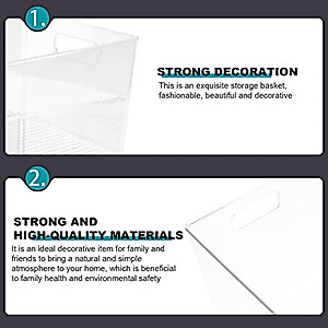 Cabilock Home Decor Large Storage Bins 2 PCS Desktop Storage Basket magazine storage rack Magazine Holder tabletop Basket Shelf Plastic Magazine Basket Stacking Storage Bins Office Decor