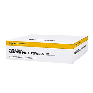AmazonCommercial 2-Ply White Centerpull Centerfeed Paper Hand Towels(416969)|Bulk for Business|Perforated|Compatible with Universal Dispensers|FSC Certified|600 Towels per Roll(6 Rolls)(7.6 x 9 Sheet)