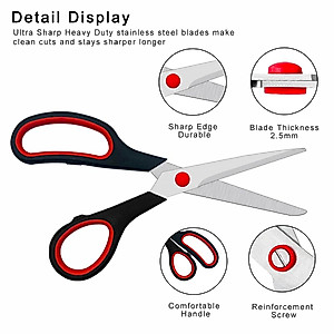 Scissors, 2 Pack 7.5 inch Scissors for Office and Home, Scissors All Purpose for School Fabric Craft Supplies Use