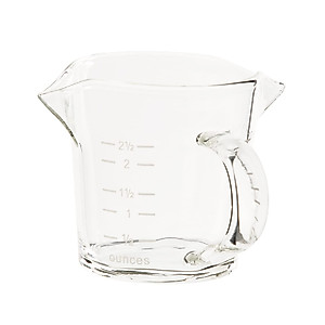 2 Pack 3oz Heat Resistant Glass Espresso Measuring Glass Espresso Shot Glass Triple Pitcher Barista Double Spouts With Pouring Handle Barista Measuring Cup Double Shot Glass (Glass Handle)